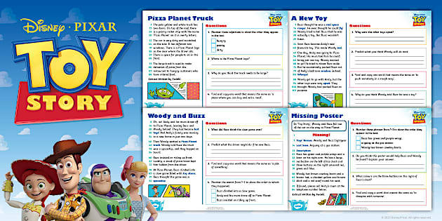 Toy Story: 60-Second Reads Activity Pack [Ages 5-7] - Twinkl